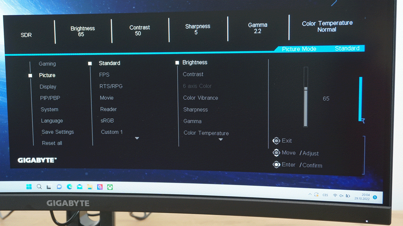 Gigabyte M32UC 4K At 160Hz On Curved 32 Inches Range Of Settings Of